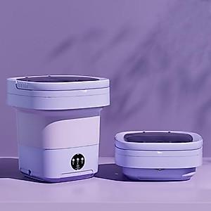Portable Washing Machine,Mini Washer,11L Upgraded Large Capacity Foldable Washer, Deep Cleaning of Underwear, Suitable for Apartments, Dormitories Hotel (Purple)