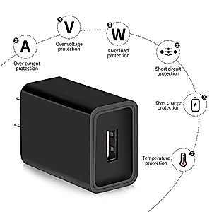 2Pack Chargers Replacement for Amazon Fire TV Stick, All Kindle Fire Tablets, Compatible with Samsung S7 S8 Android Phone AC/DC Home Wall Adapter with Micro USB Cable for New Fire Tablet