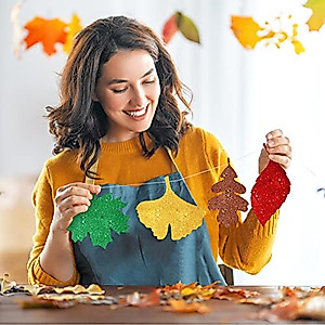 120 Pcs Glitter Paper Leaf Cutouts Fall Bulletin Board Cut Outs Fall Paper Leaf Cutouts Fall Cardboard Cutouts for Autumn Bulletin Board Classroom Thanksgiving Decor (Leaf)