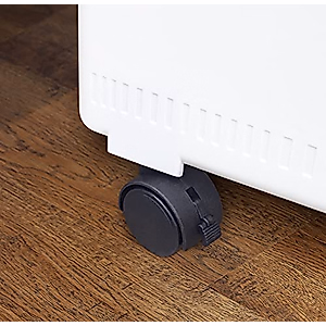 Storex Plastic One-Drawer File Cabinet – Locking Document Organizer for Home and Office, White, 1-Pack (61271B01C)