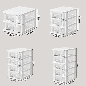 Walbest Sundries Storage Box Drawer Type Sundries Storage Box Container Save Space Dustproof White Triple Layer