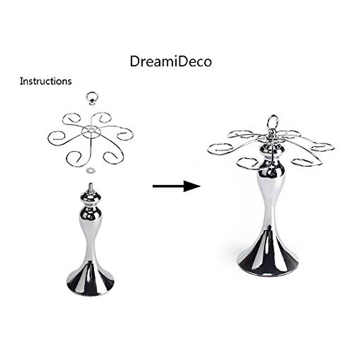 DreamiDeco Countertop Stemware Holder and Wine Glass Drying Rack for Home and Bar, Each Holds 6 glasses, 2 Packs