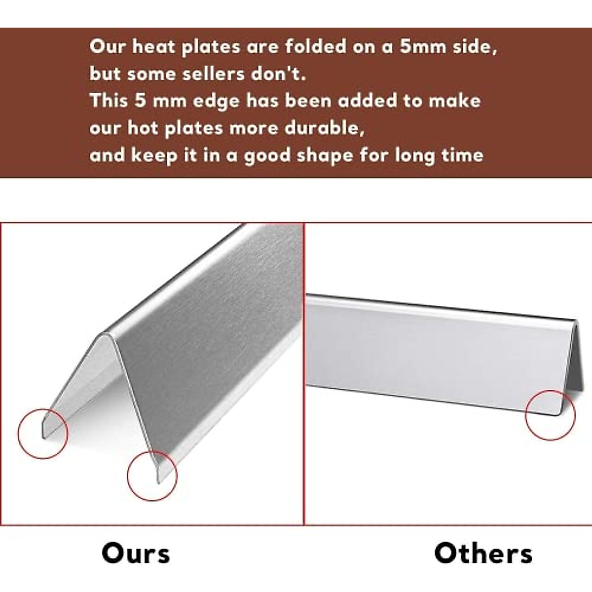 QuliMetal 7537/65903 22.5" Flavor Bars for Weber Spirit 300 Series(with Side Burner Knobs), Spirit E310, E320, Spirit 700, Genesis Silver Gold Platinum B/C, Weber 900, Heat Plates for Weber 7536