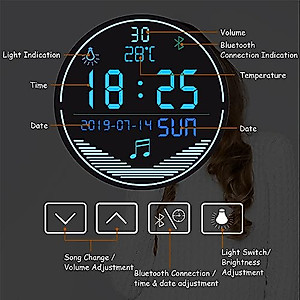 KOTEK Vanity Desk with Touch-Screen Mirror, 3 Lighting Modes, Bluetooth Speakers, Dressing Table with 4 Drawers & Cushioned Stool, Makeup Vanity Table Set for Bedroom Small Space, White