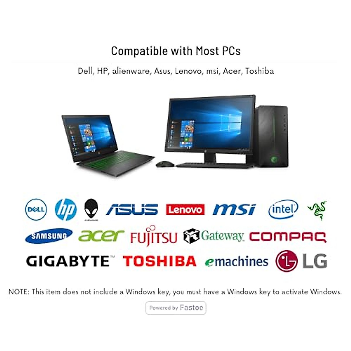 Fastoe Bootable USB Flash Drive for Windows 10, Bootable USB Install & Upgrade for Windows 10 Pro 32/64 Bit