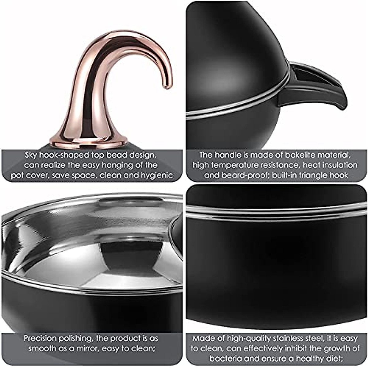 Moroccan Tagine Cooking Pot, Stainless Steel Non-Stick Slow Cooker, Healthy Durable Casserole, for Kitchen Cooking