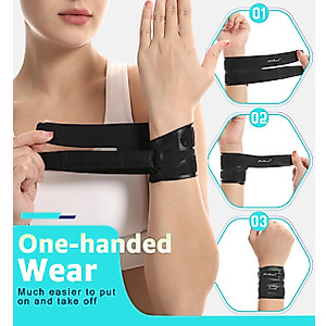 HiRui Wrist Brace Wrist Wrap for TFCC Tears, Ultra-thin Compression Wrist Strap Wrist Support for Workout Basketball Tennis Weightlifting Tendonitis Carpal Tunnel Syndrome-Adjustable (Black, 2 Pack)