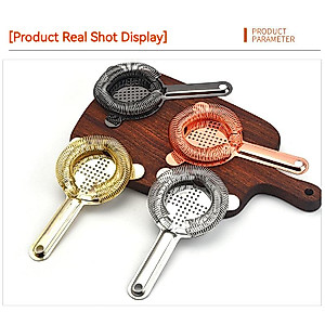 Cocktail Strainer,hawthorne strainer,Stainless Steel Bar Strainer, Bar Tool Drink Strainer with 100 Wire Spring for Professional Bartenders and Mixologists Professional for Bar Restaurant Home
