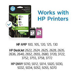 HP 65XL/65 High-Yield Black And Tri-Color Ink Cartridges, Pack Of 2, 6ZD95AN