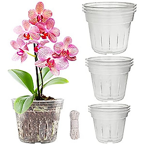 Zddaoole Orchid Pot,9 Each of 4.8,5.7 and 6.4 Inch Orchid Pots with Holes,Clear Plastic Flower Plant Pots for Repotting Indoor Outdoor,Breathable Slotted Orchids Planter