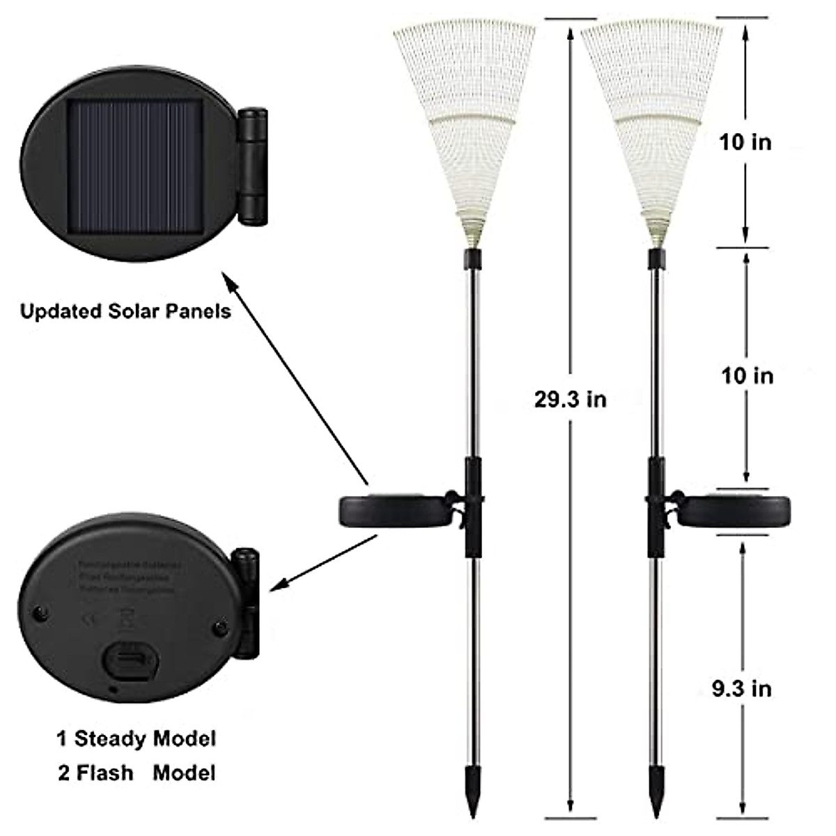 JORETLE Solar Garden Lights, Outdoor Solar Decorative Lights Solar Firework Lights 105 LED Powered 35 Copper Wires String Light, DIY Firework Lights for Garden, Patio, Countyard (2 Pack, Multi-Color)