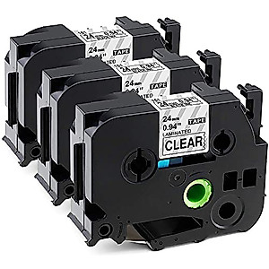 TZe-151 TZ-151 ptouch 24mm Black on Clear Label Tape Label KINGDOM Compatible Label Tape Replacement for Brother 24mm .94" Laminated P Touch Label Maker Tape PT D600 P700 P900W Label Maker, 3-Pack