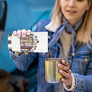 Book Lovers Gifts Stainless Steel Tumbler, Book Club Gifts Bookish Gifts Coffee Mug with Lid, 20 oz Thermal Cup Insulated Water Glasses, Book Accessories Librarian Gifts for Women Girls Bookworm Niece