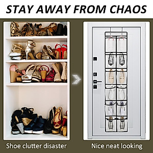 GOMAJI 2PK 12 Large Pockets Over Door Hanging Shoe Organizer
