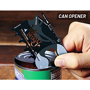 Wallet Ninja Multitool Card – 18 in 1 Credit Card Size Multi-Tool for Quick Repairs, EDC Survival Gear, Bottle Opener, Camping – Cool Gadget and Stocking Stuffer (Black)