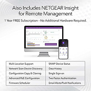 NETGEAR 10-Port Ultra60 PoE 10G Multi-Gigabit Ethernet Smart Switch (MS510TXUP) - Managed, with 8 x PoE++ @ 295W, 2 x 10G SFP+, Optional Insight Cloud Management, Desktop or Rackmount