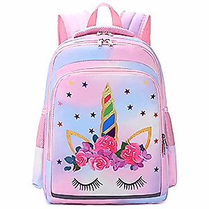 CAMTOP Girls Backpack for School Kids Backpacks Preschool Kindergarten Elementary Bookbag(Rainbow,Age 3-9 Years)