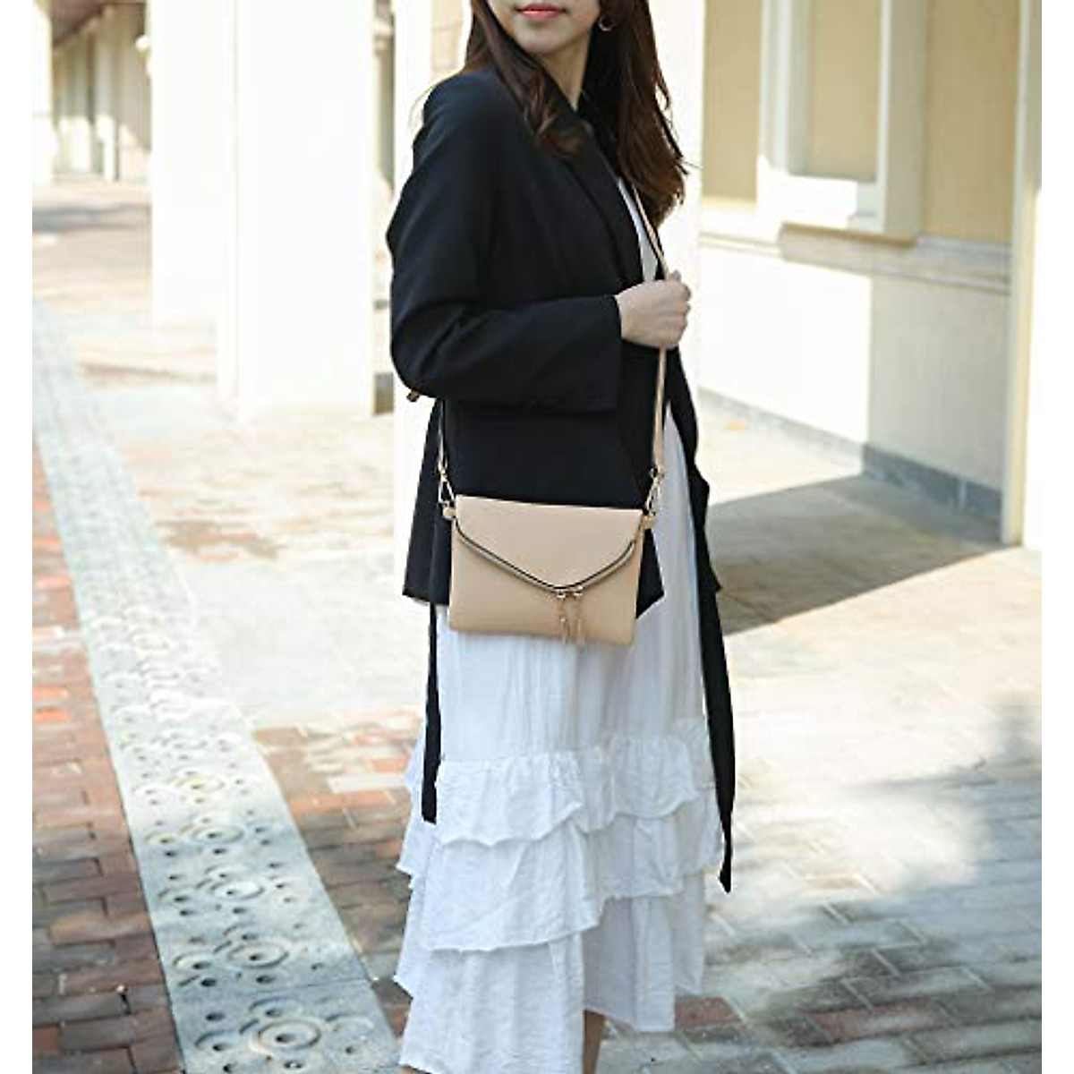 MKF Crossbody Bags for Women – Small PU Leather Crossover Lady Fashion Shoulder Handbag – Side Messenger Purse