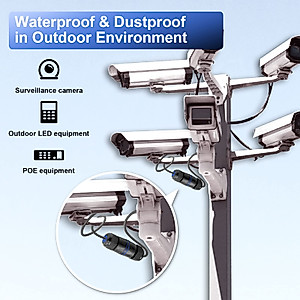 VCELINK Waterproof RJ45 Coupler Short Profile, Cat6/Cat5E/Cat5 Waterproof Ethernet Connector Shielded IP67, Outdoor Network LAN Cable Extender PoE 6-Pack