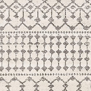 Livabliss Elsie Global Bohemian Area Rug,6'7" Square,Khaki/Gray