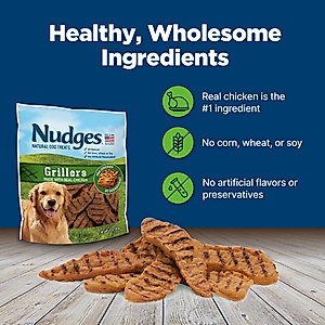 Blue Buffalo Nudges Grillers Natural Dog Treats Made with Real Chicken, Made in the USA, Chicken, 10-oz. Bag