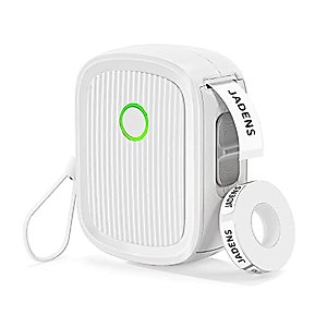 JADENS Label Maker Machine with Tape, Mini Bluetooth Label Printer, Thermal Labeler, Multiple Templates Available for Smartphone, Easy to Use for Office Home Organization USB Rechargeable