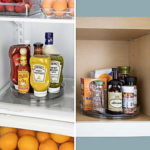 Spectrum Hexa Medium Lazy Susan - Set of 2 - Revolving Storage Tray for Refrigerator, Pantry, Cabinet, Table, & Shelf Organization/Perfect for Spices, Condiments, Produce, & More