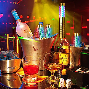 4 Pieces LED Strobe Baton Bottle Service Sparklers LED Metallic Bottle Service Lights Handheld Light for Nightclubs Weddings Parties Activities Supplies