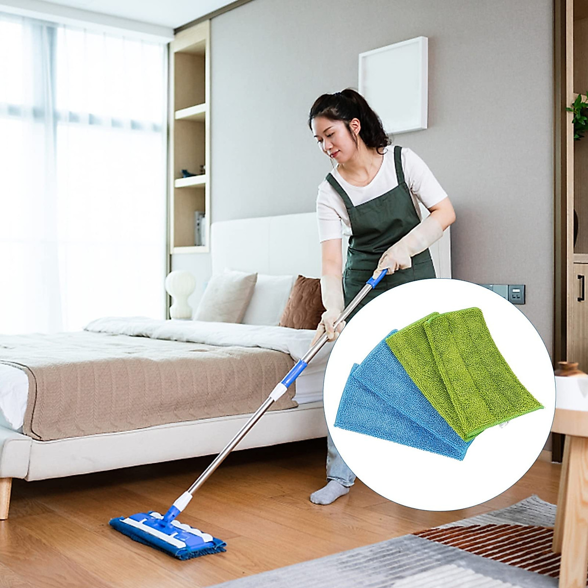 Baluue 4pcs Mop Pad Wet Mopping Cloth Steam Mops Microfiber Mop Refill Spray Mop Replacement Head Steammop Mops Flat Replacement Heads Reusable Fiber Floor Handle The Head