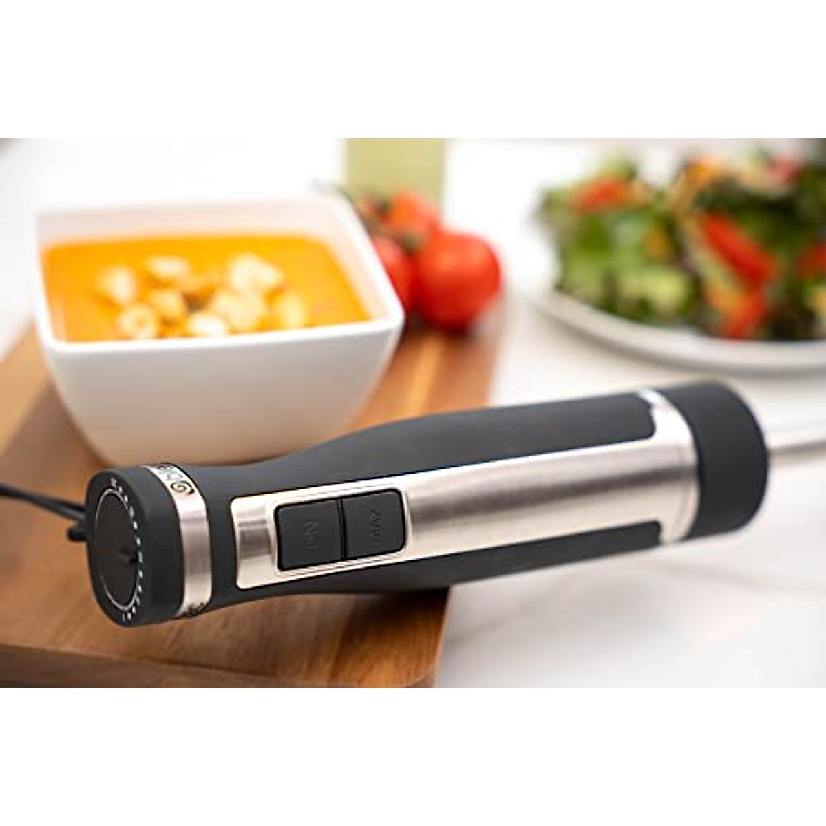 Blendtec Immersion Blender - Handheld Stick Blender, Whisk, and Food Processor - Includes 3 Attachments, 20 oz BPA-Free Jar, and Storage Tray - Stainless Steel