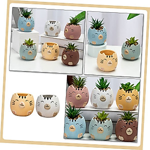 ZANOLI 10 Pcs Flowerpot Succulent Plant Desk Decorations for Office Mini Planter pots Desk Flower Pot Ceramic Planter House pla