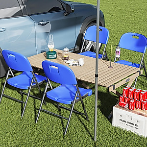 Folding Chair for Outside Upgrade Heavy Duty Folding Chairs 20 Pack ,Royal Blue Folding Chair Patio Dinning Chair Foldable ,MAX650lb, Outdoor Chair / Wedding Chair / Party Chair / Office Chair Used As