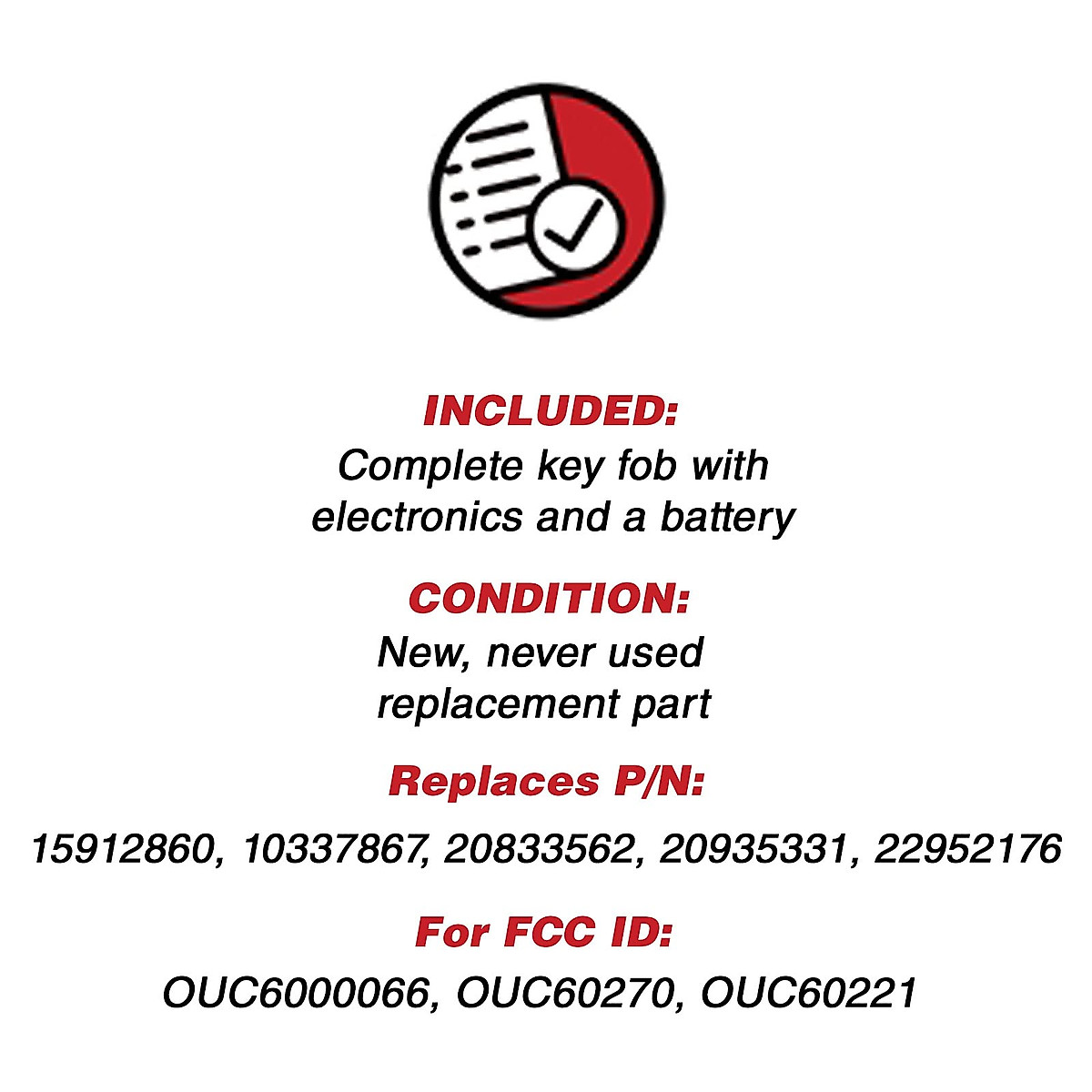 KeylessOption Keyless Entry Remote Car Smartr Key Fob for Cadillac CTS STS DTS 2008-2011 (OUC6000066)