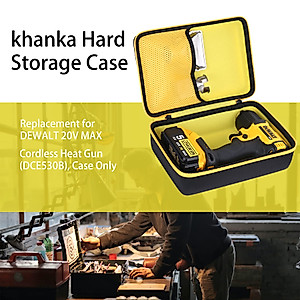 khanka Hard Storage Case Replacement for DEWALT 20V MAX Cordless Heat Gun (DCE530B), Case Only