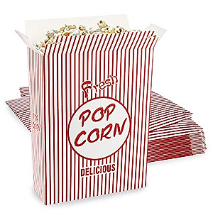 MT Products Popcorn Boxes for Party - 6 oz. (Pack of 30) - #8 Popcorn Buckets With Close Top - Great Popcorn Holder for Movie Night, Theater, Circuses, and Stadium