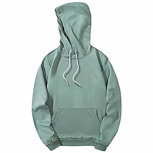 Maiyifu-GJ Men's Lightweight Casual Athletic Hoodies Long Sleeve Drawstring Hooded Pullover Hoodie Sweatshirts With Pockets (Light Green,X-Large)
