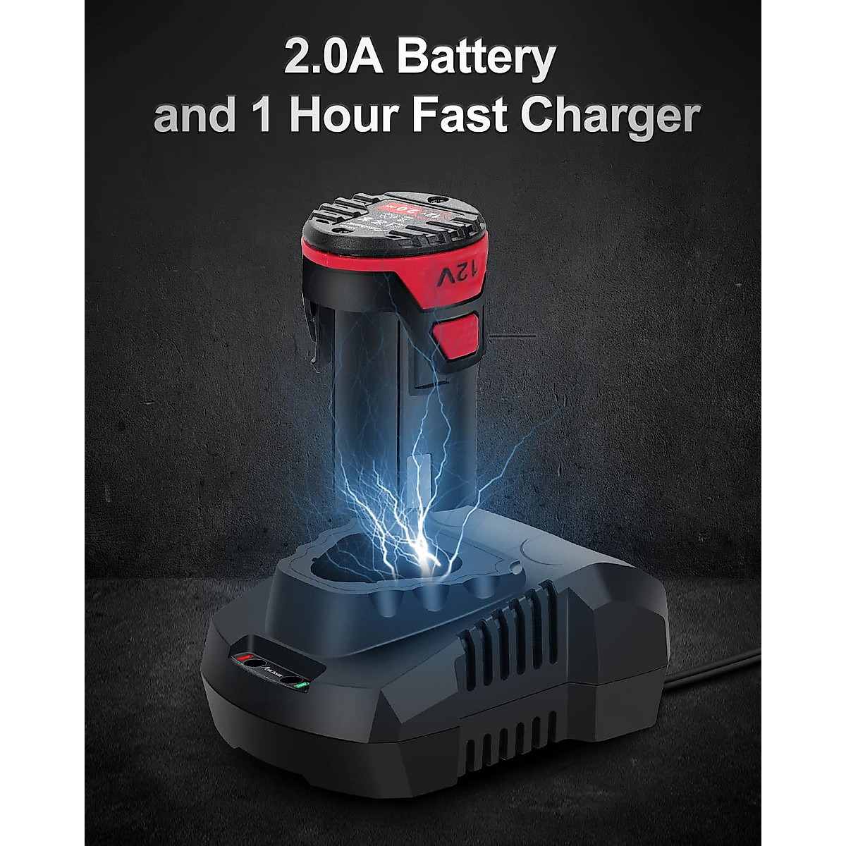 AVID POWER Cordless Electric Ratchet Wrench, 3/8" 50N.m (37 Ft-lbs) 12V Power Ratchet Wrench Kit w/Two 2.0Ah Batteries, 1-Hour Fast Charger, Variable Speed and 10 Sockets