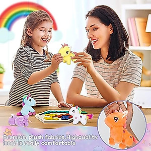 12pcs Mini Plush Unicorn Stuffed Animals Unicorn Party Favors Bulk Toys Plush Keychain Set for Goodie Bag Fillers Birthday Thanksgiving Xmas School Gift