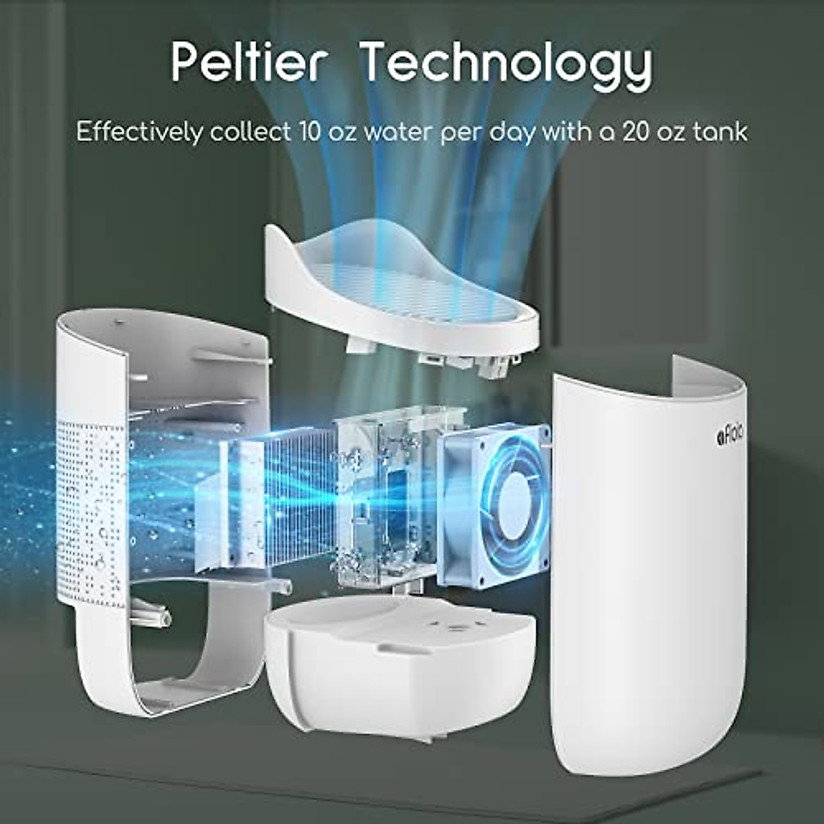 Mini Dehumidifier for Bathroom, Afloia Q3 Portable 20oz Dehumidifiers for 200 Sq.ft Auto-Off Compact Quieter Lighter Peltier Dehumidifier for Small Spaces [Cat Ear Design]