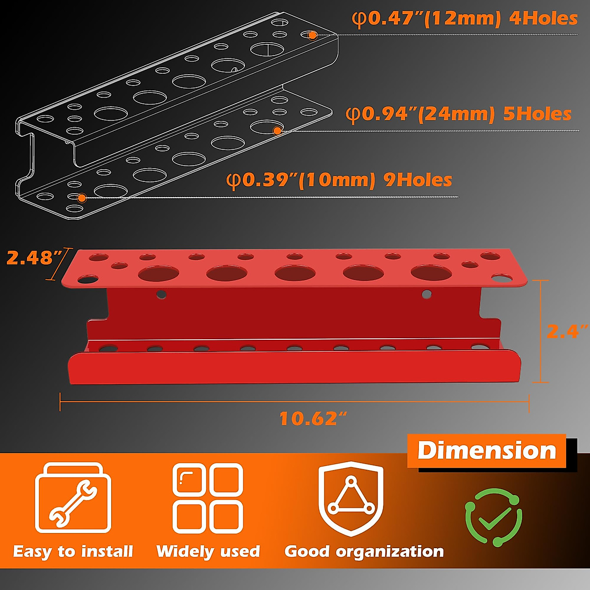 ULIBERMAGNET Magnetic Screwdriver Holder,Heavy Duty Pliers Metal Organizer Rack,Wall Mount Garage Organizer for Screwdriver, Plier, Shears,Tools Holder Rack for Garage,Tool Cart,Pegboards,Workbench