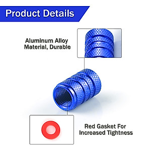 SINGARO 12PCS Tire Valve Stem Caps, Car Exterior Accessories, Aluminum Alloy Valve Cover Universal for Cars, Trucks, Motorcycles and Bicycles (Blue)