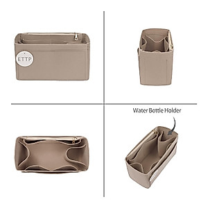 ETTP Purse Organizer Insert For Handbags, Tote Bag Organizer Insert, Compatible with MJ Tote and Onthego (Small, Beige)
