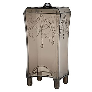 Cotton Pad Dispenser, Modern Square Makeup Pad Holder Qtip Dispenser Canister Jar with Lid for Bathroom Vanity Countertop, Grey