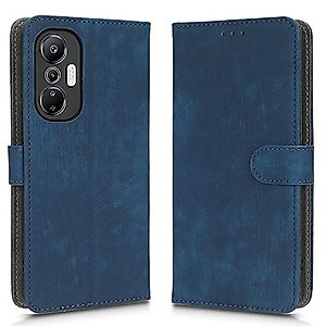 Case Compatible with Infinix Hot 20S X6827,Leather Case with Card Slot.Wallet Design,RFID Protection.Standable Flip Case Blue