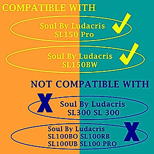 TaiZiChangQin SL150 Pro Upgrade Ear Pads Ear Cushions Replacement Compatible with Soul by Ludacris SL150 Pro SL150BW Hi-Def Headphone Protein Leather Earpads