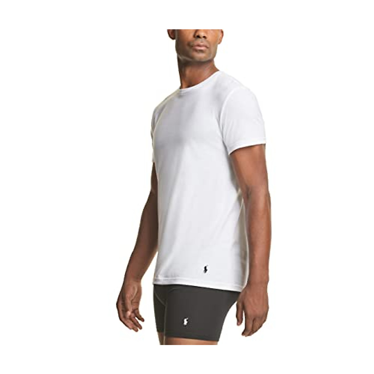 POLO RALPH LAUREN Men's Classic Stretch Crew Tee Big & Tall, White/Cruise Navy, 3X