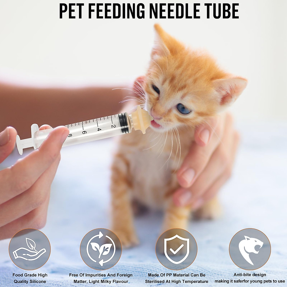 CZTNNZK Silicone Material Kitten Nipples for Nursing, Reusable Kitten Syringe for Feeding,Silicone Pacifier Suitable for Kittens, Puppies and Wild Animals. (Small)