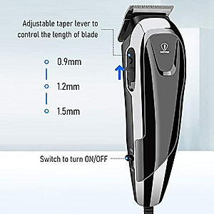 Corded Hair Clippers Professional Hair Cutting Kit 24 Pieces Accessories Hair Trimmer with 14 Guide Combs,3 Hair Combs,1 Scissor,1 Storage case,1 Barber Cape