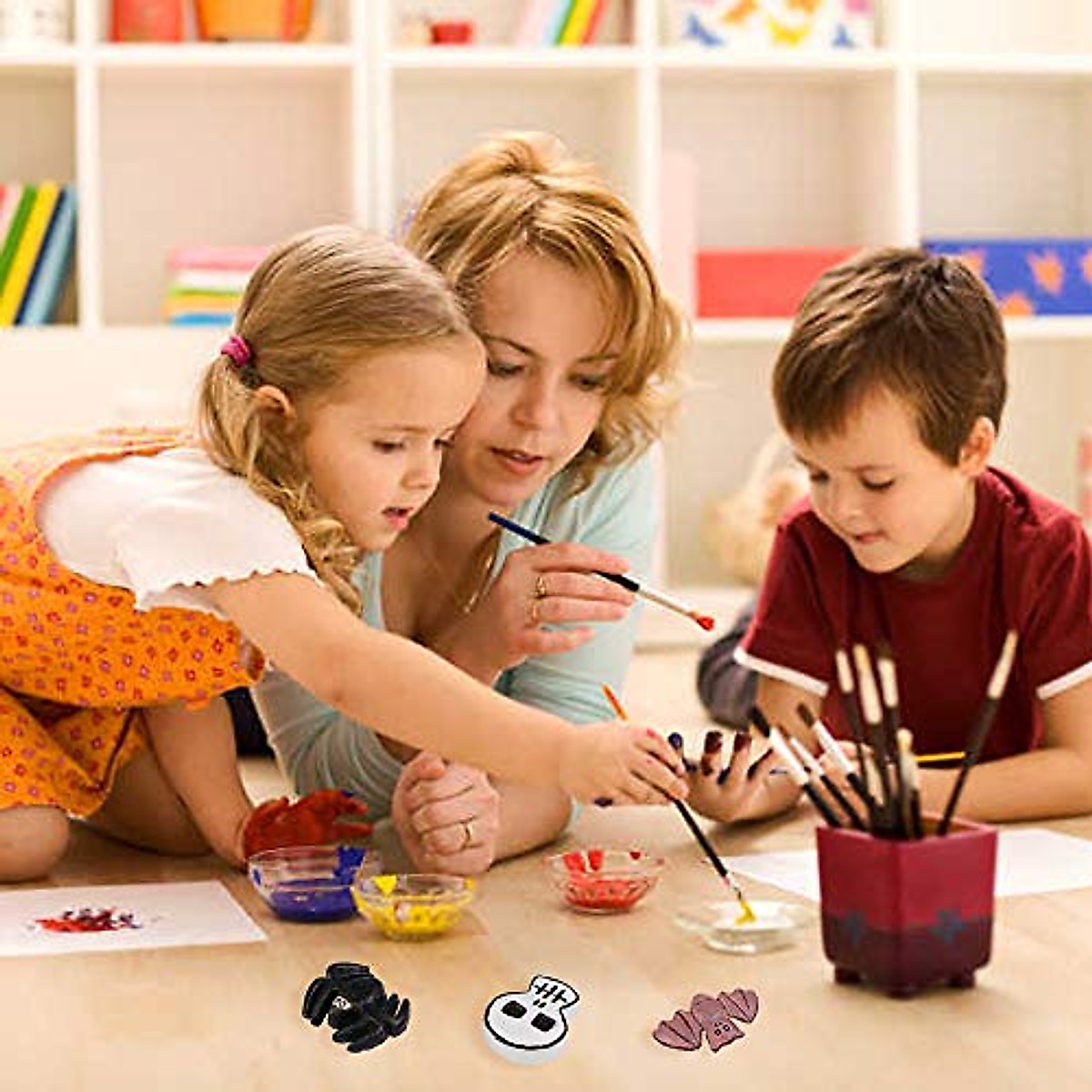 KIMOBER 30pcs Halloween Foam Decoration Kit,White Polystyrene Strofoam Hanging Ornament Set for Halloween Party Favors