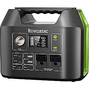 Portable Power Station 300W EnginStar Solar Generators 80000mAh Power Bank 296Wh Battery Pack w/110V Pure Sine Wave AC Outlet for CPAP Camping Outdoors Travel Hunting Emergency Power Supply